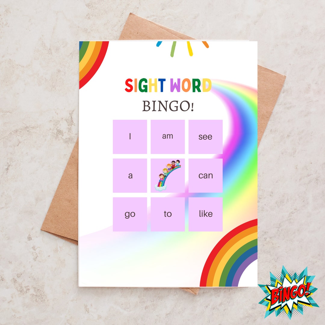 Sight Word BINGO for Kindergarteners FUN Learning Game Customizable ...