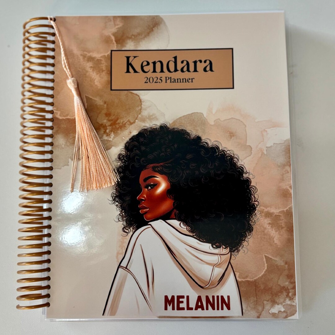 Jan to Dec 2025 All in One Personalize Planner -black Girl Planner ...
