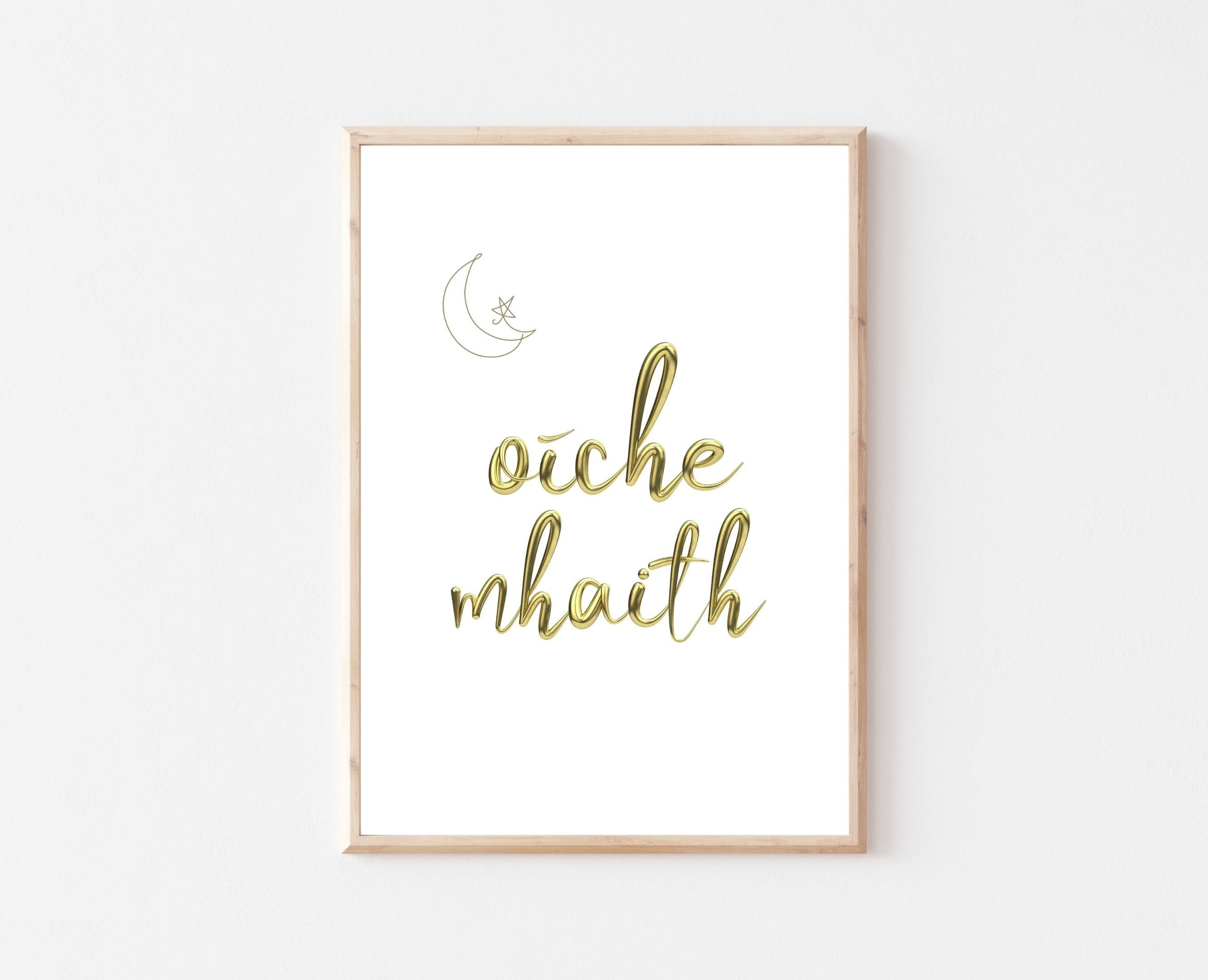 Goodnight in Irish. Oíche Mhaith From Ireland. Minimalist, Elegant ...