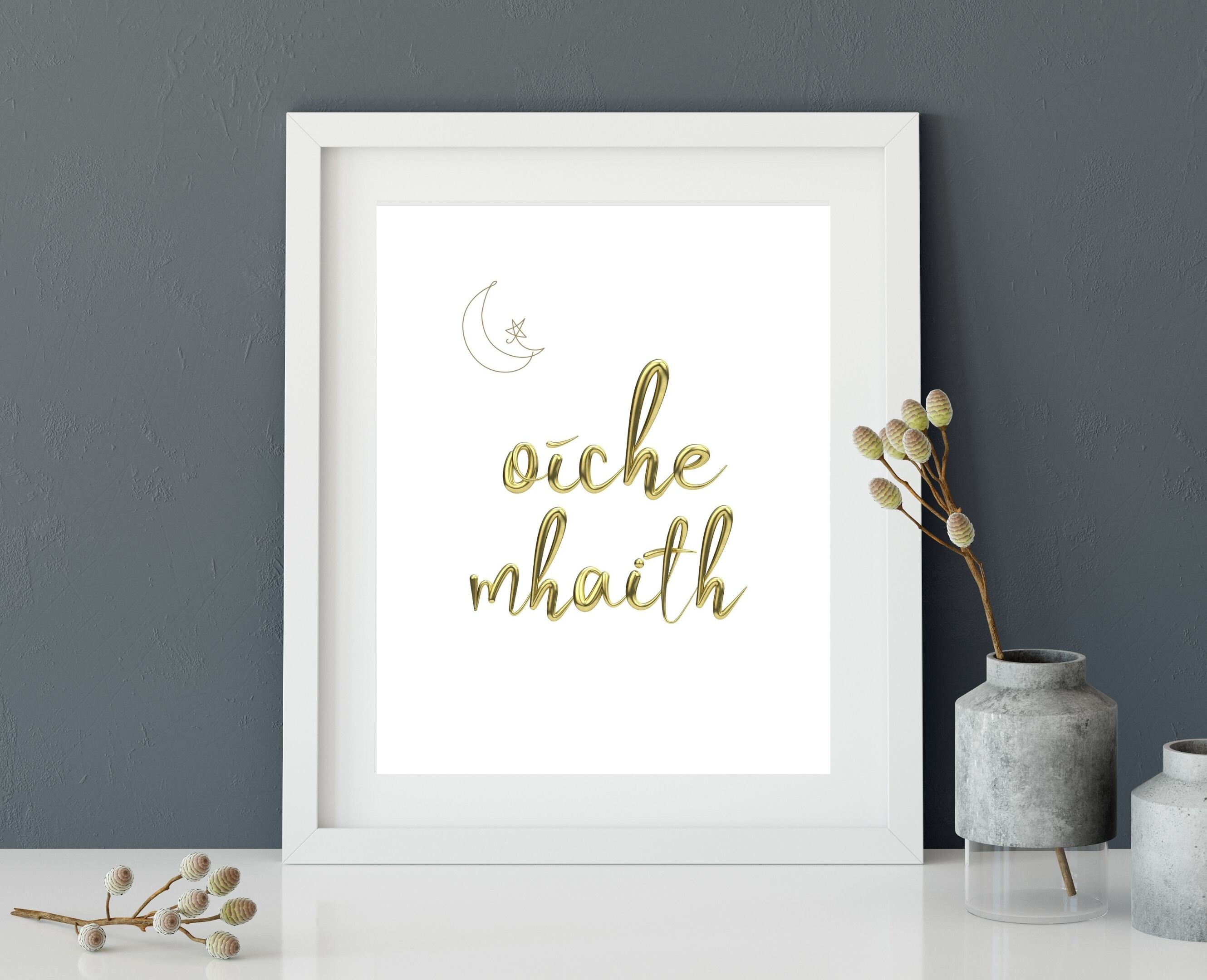 Goodnight in Irish. Oíche Mhaith From Ireland. Minimalist, Elegant ...