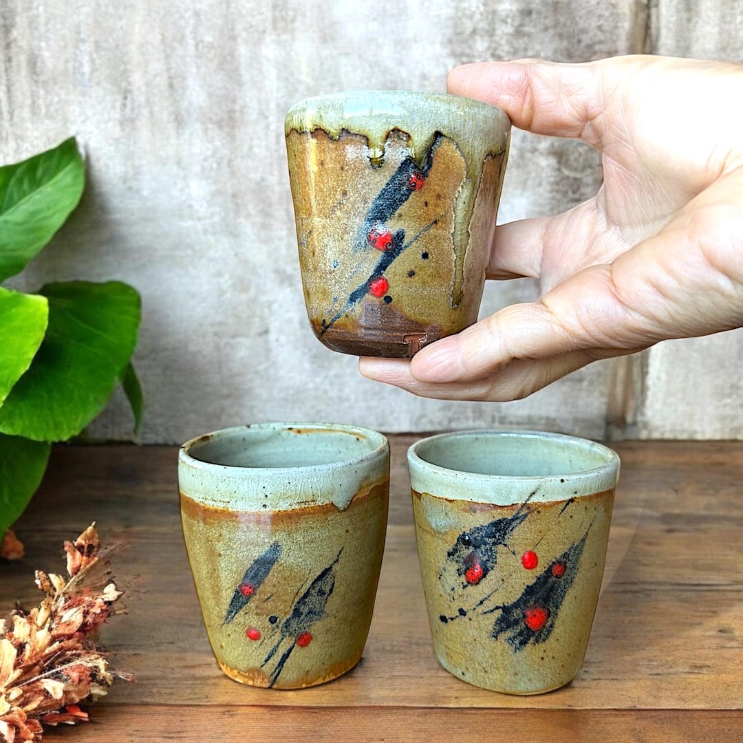 Wood Fired Cortado Cup Set of 2 – 5 Oz Handmade Ceramic Tumbler ...