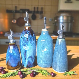 Ceramic Oil Bottle With Thumb Indent, Oil Dispenser, Oil Pourer, Oil ...
