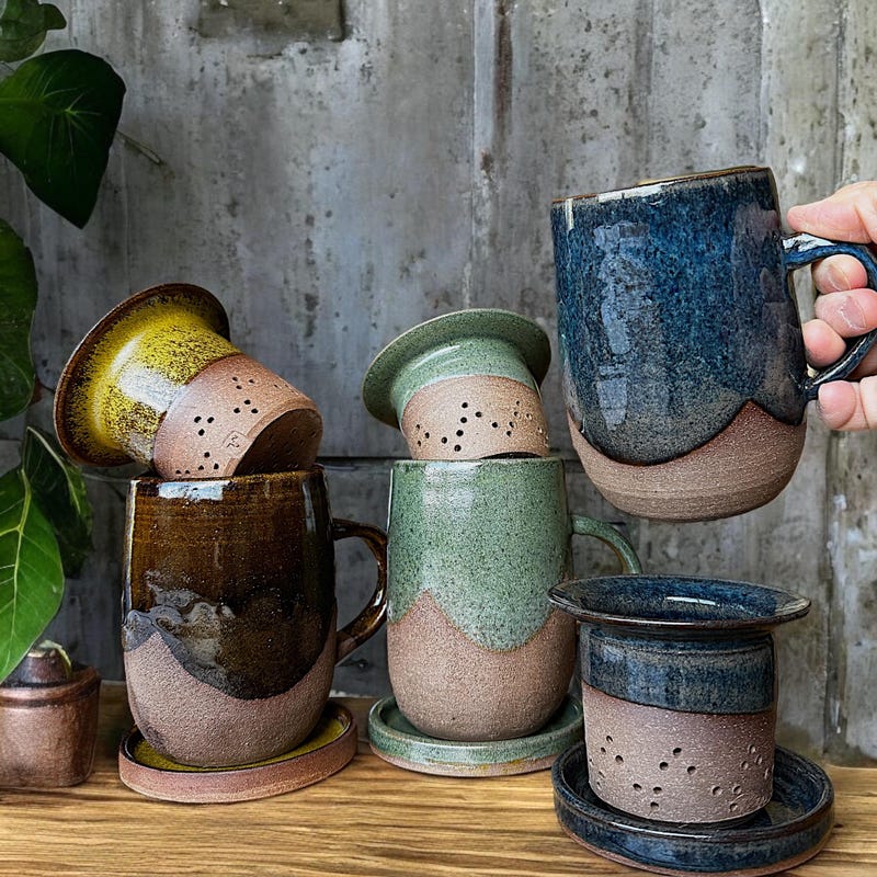 Tea Steeping Ceramic Mug - Etsy