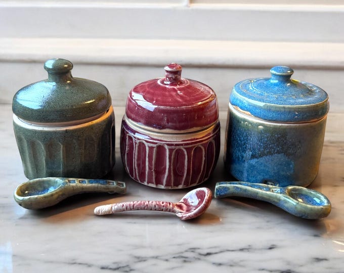 Lidded Jar,ceramic Large Jar With Lid, Honey Pot Jar, Sugar Container ...