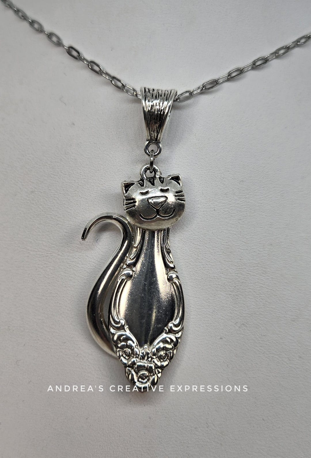 Silverware Cat Pendant - Etsy