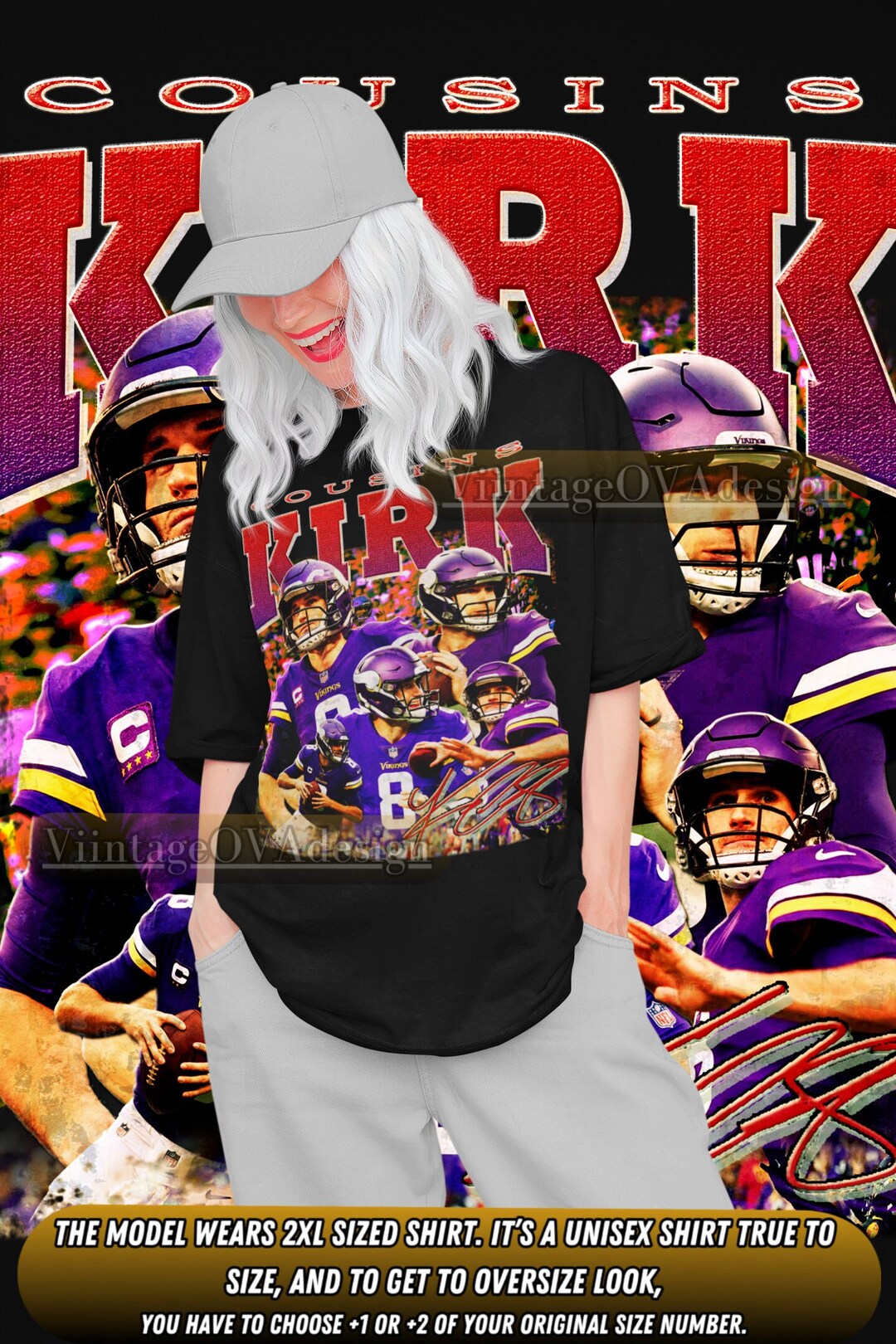 Retro Kirk Cousins Shirt, Classic Graphic 90s Football Tee, Kirk ...