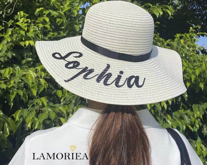 Personalized Beach Hats Bridesmaid Hats Beach Hat Custom Name ...