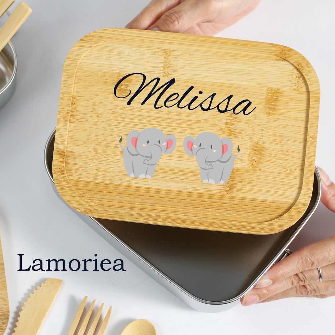 Personalized Bamboo Lunch Box, Wooden Lunch Box, Eco-friendly ...