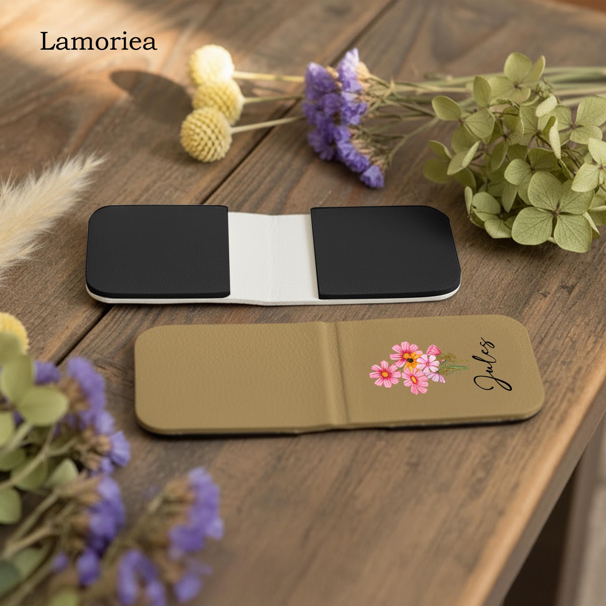Personalized Magnetic Bookmarks, Birth Flower Leather Bookmark ...