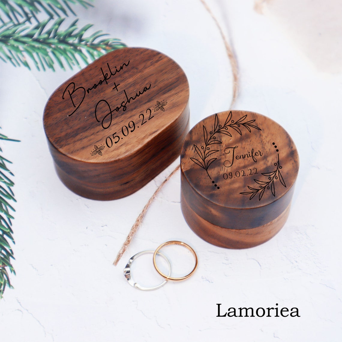 Personalized Ring Box Wedding Ring Box Wooden Ring Box Named - Etsy