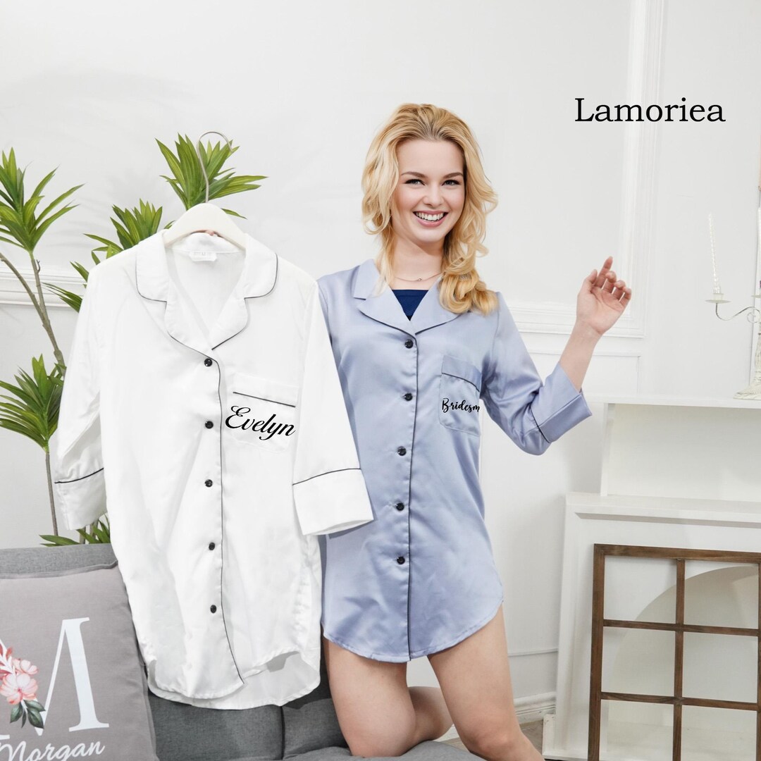 Personalized Night Gown Shirt, Matching Bridal Party Shirts ...