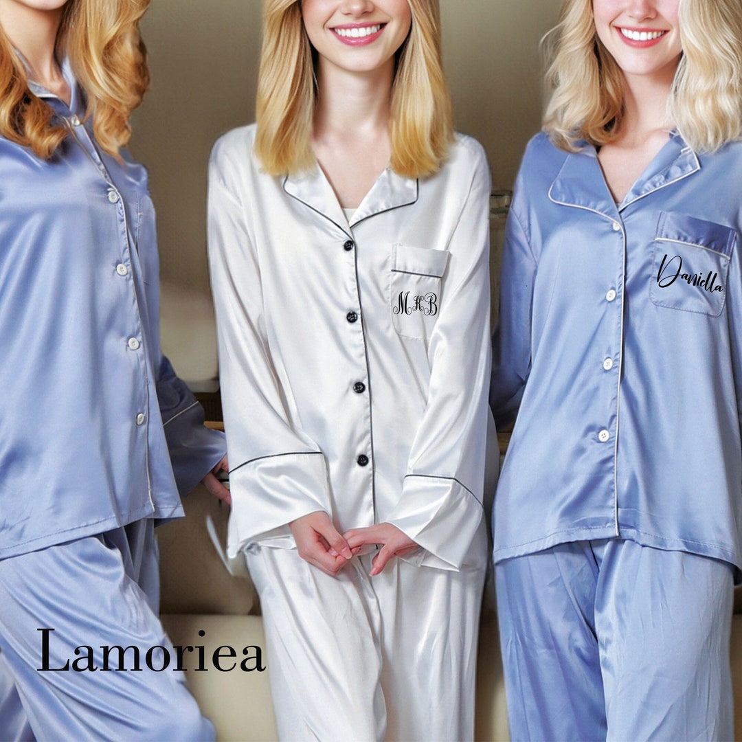Personalized Bride Bridesmaid Pajamas Set, Bridal Pajamas Set ...