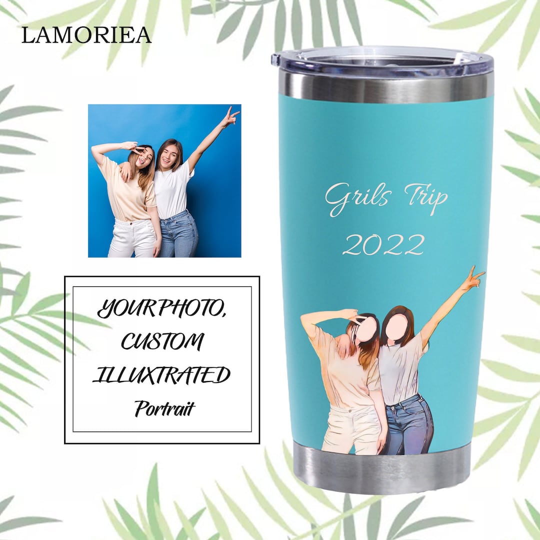 Custom Portrait Tumbler, Girls Weekend Wine Tumblers, Personalized 20oz ...