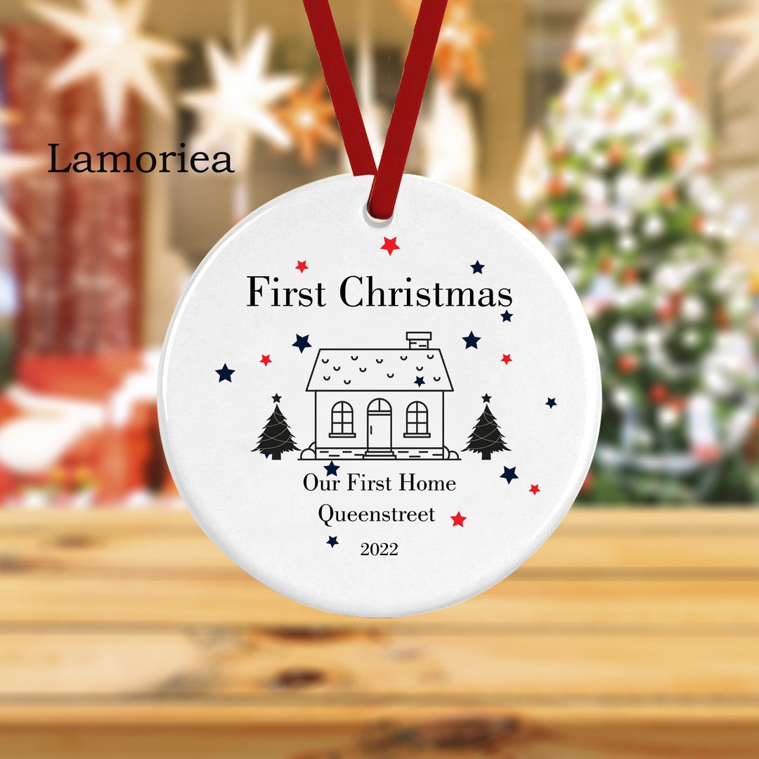 Personalised Christmas in Our First Home Bauble, Christmas Decoration ...