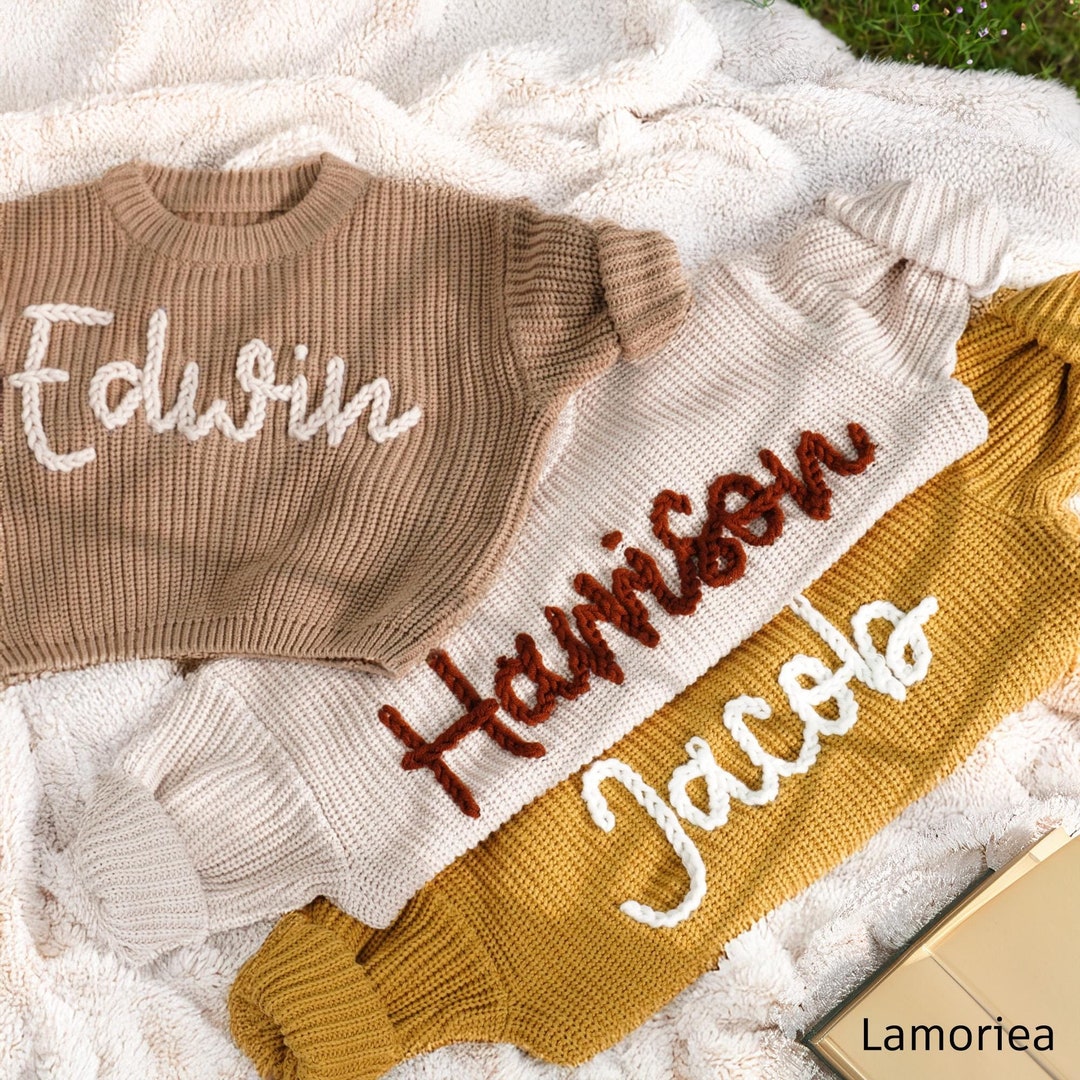 Hand Embroidery Sweaters, Custom Toddler Sweaters, Knit Sweater, Baby ...