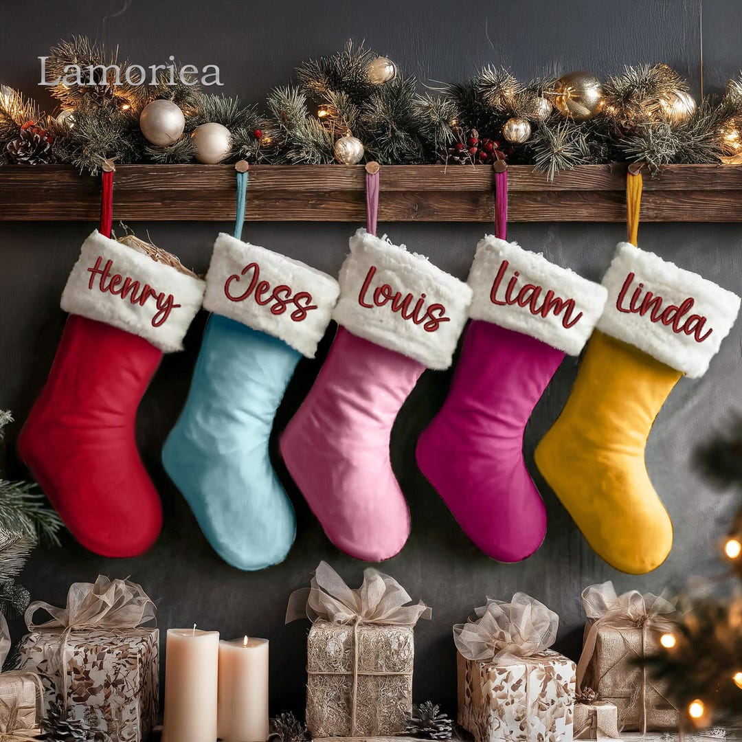 Personalized Christmas Stocking, Red Christmas Stocking, Matching ...