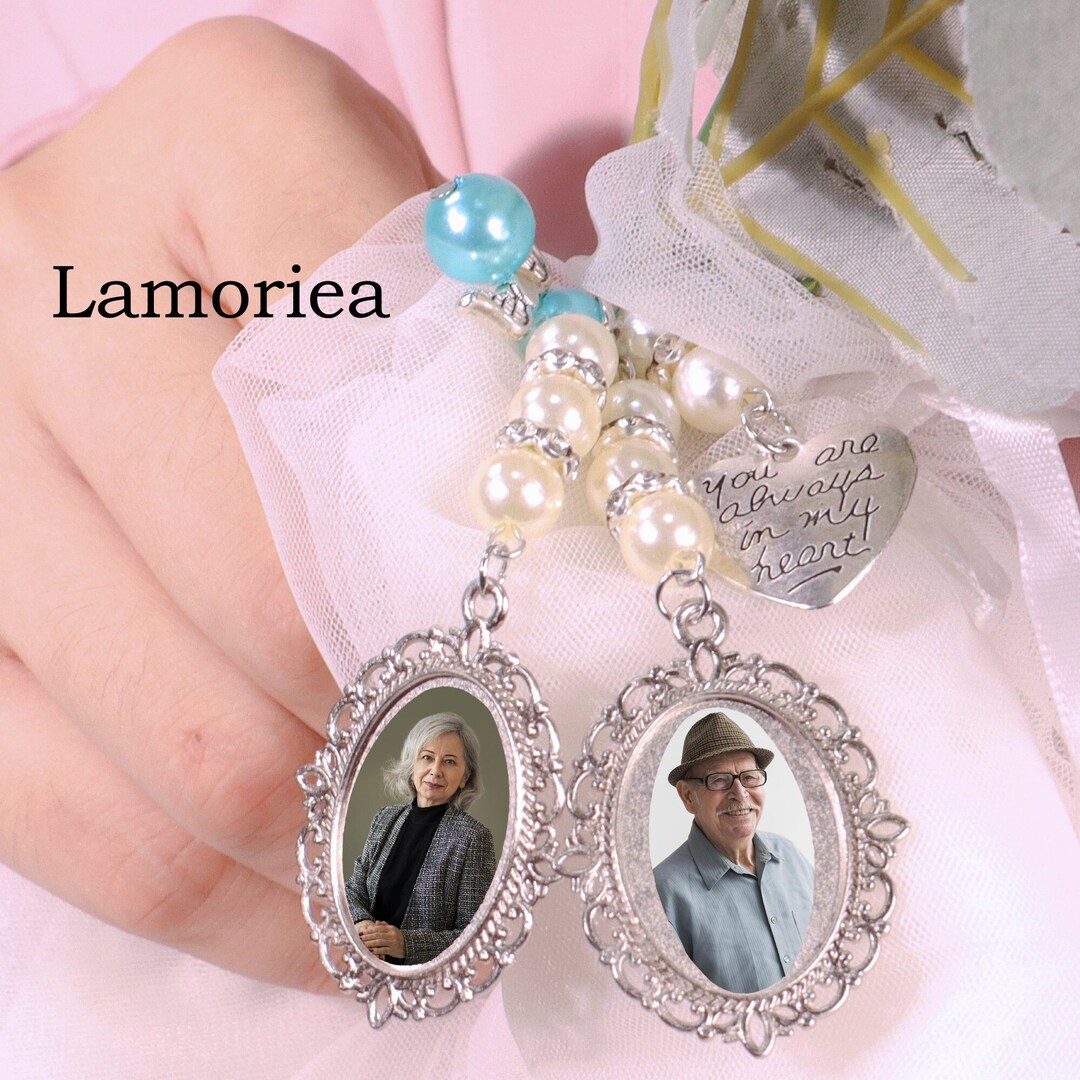 Personalized Memorial Photo Bouquet Charm, Bouquet Photo Charm, Memory ...