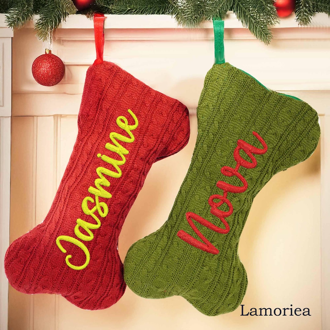 Custom Dog Bone Christmas, Pet Christmas Stocking 2026, Dog Gifts, Dog ...