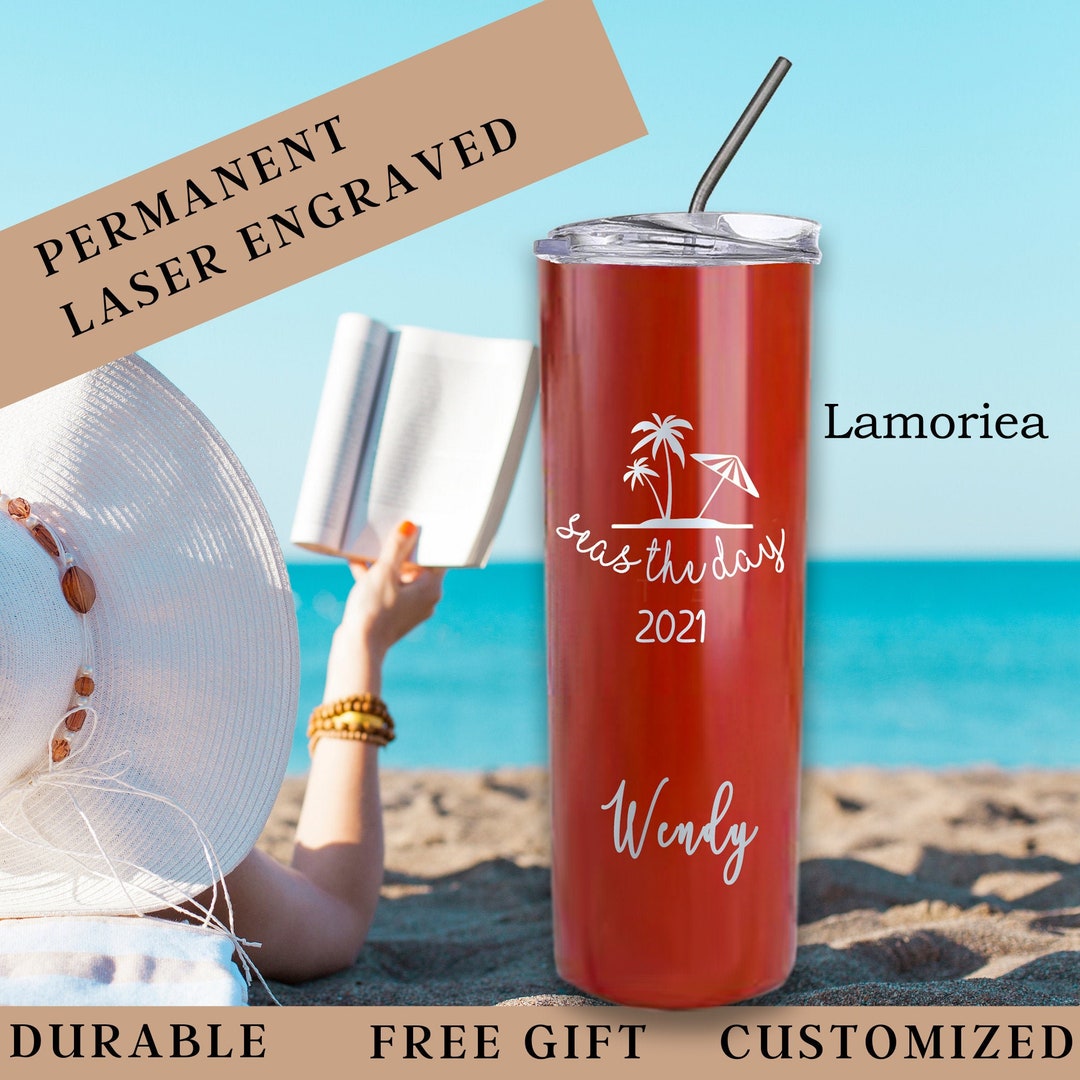 Custom Skinny Tumbler With Straw, Girls Trip Tumbler, Summer Coffee Mug ...