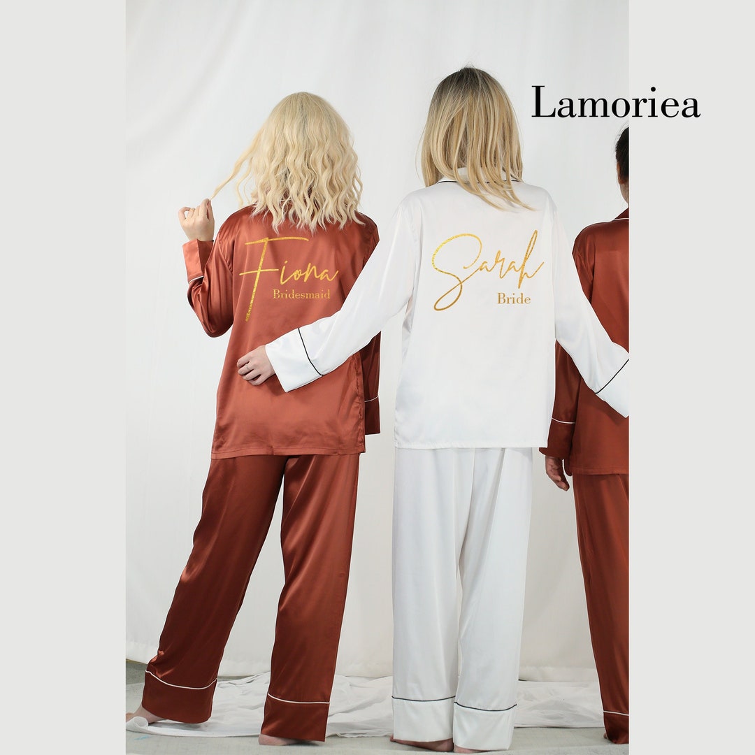 Personalised Bride Bridesmaid Pajamas Set, Bridal Pajamas Set ...
