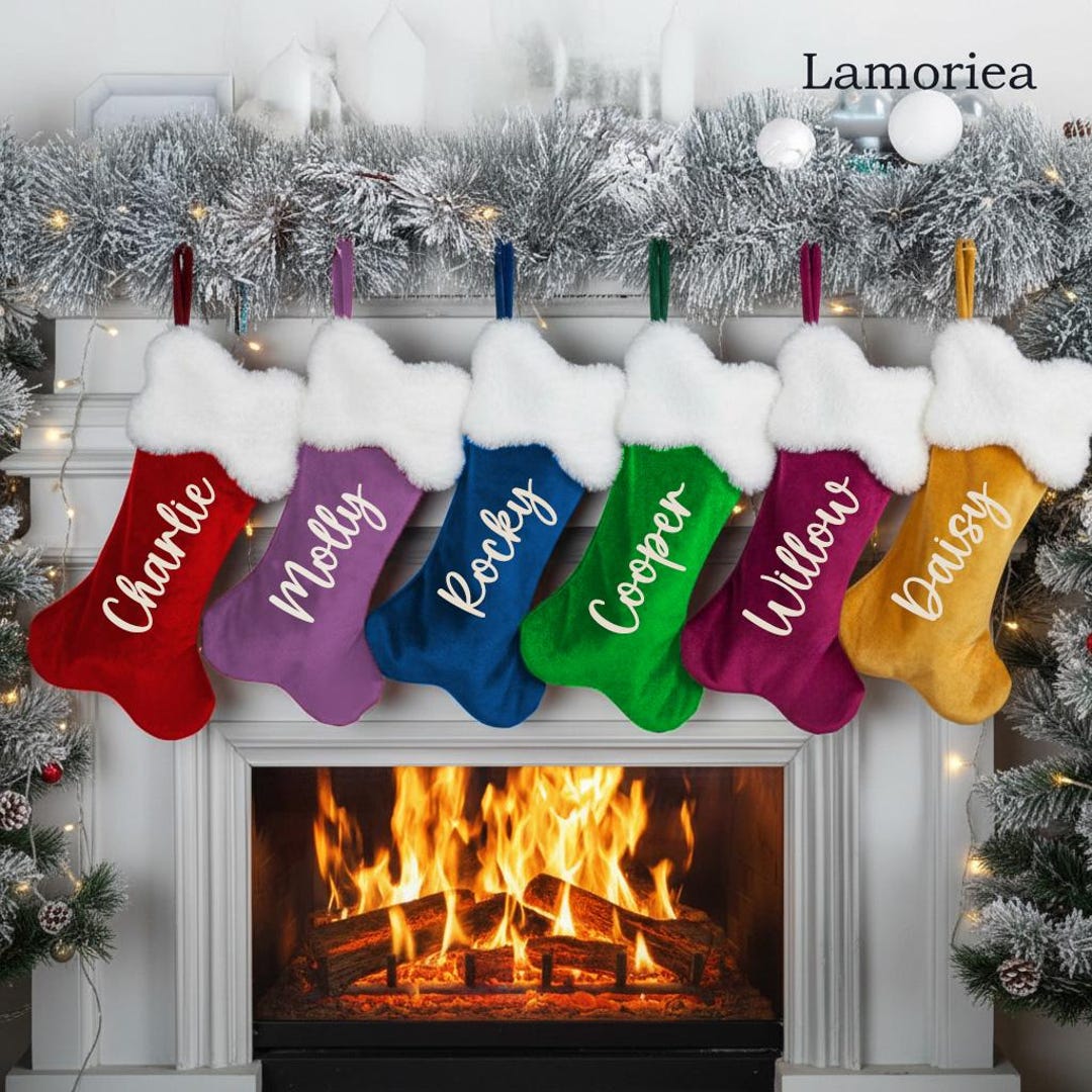 Personalized Dog Bone Stocking, Pet Stocking, Christmas Stockings ...