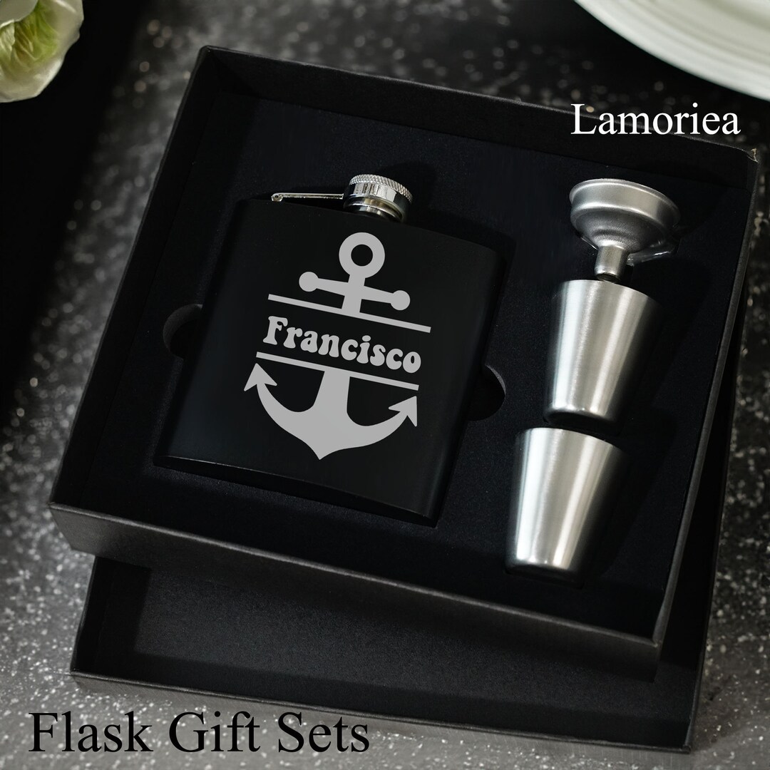 Custom Monogrammed Hip Flask for Men,groomsman Hipflask, Men's Hip ...
