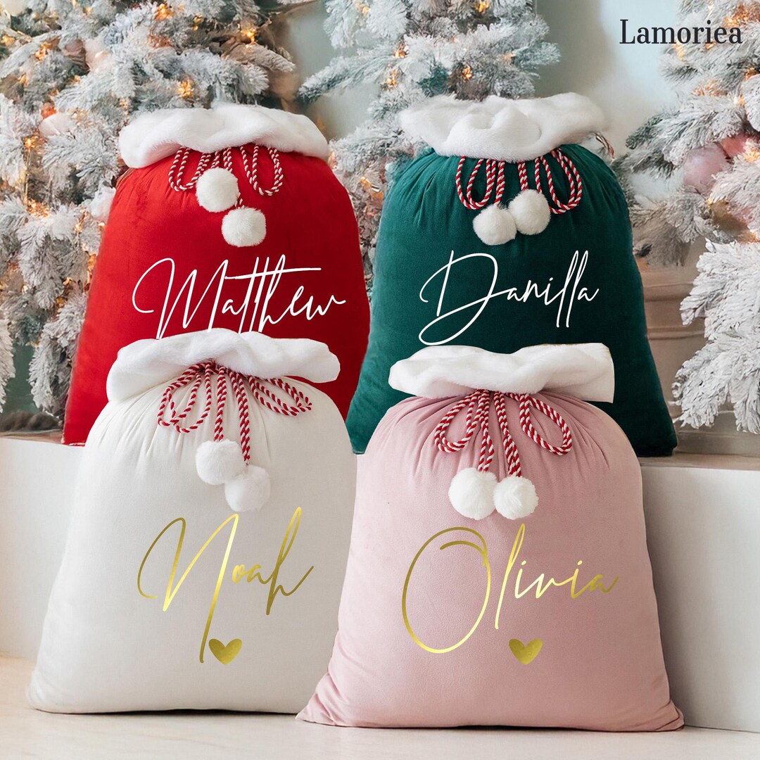 Personalized Santa Sack, Santa Gift Bag, Christmas Bag, Holiday Gift ...