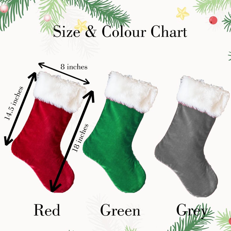 Personalized Christmas Stocking, Red Christmas Stocking, Matching ...