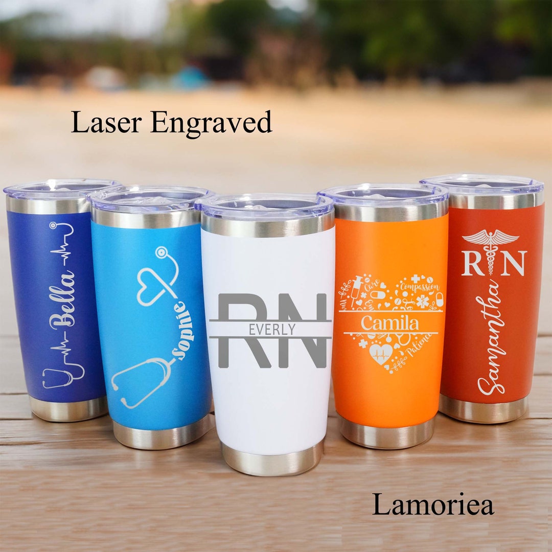 Personalized 20oz Nurse Tumbler, Engraved Nurse Coffee Tumbler ...