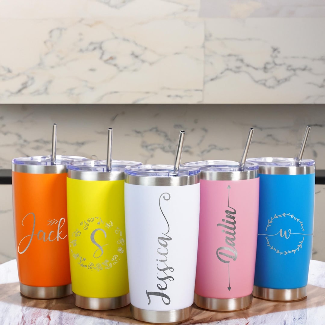 Personalized 20oz Tumbler, Custom Travel Mug, Laser Engraved Tumbler ...