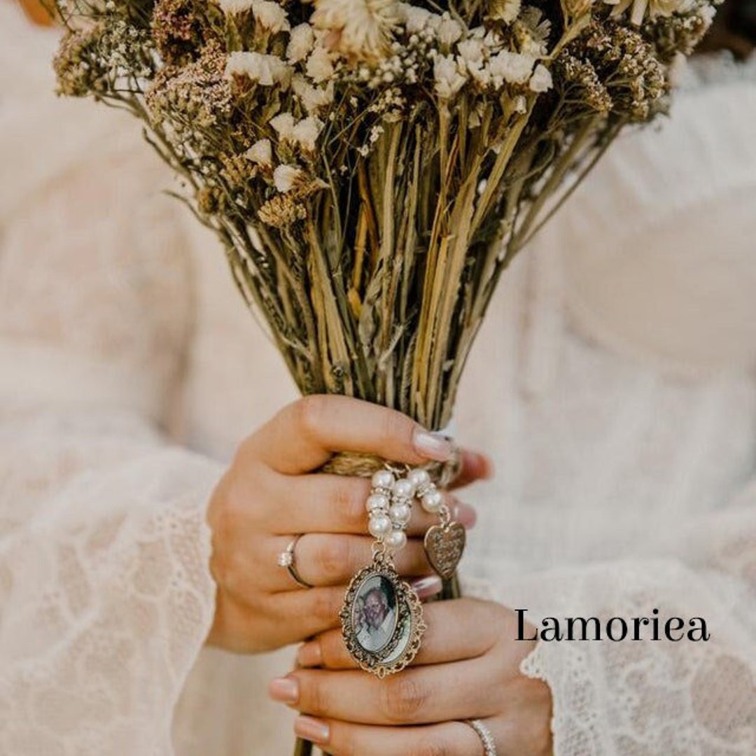 Personalized Memorial Photo Bouquet Charm, Bouquet Photo Charm, Memory ...
