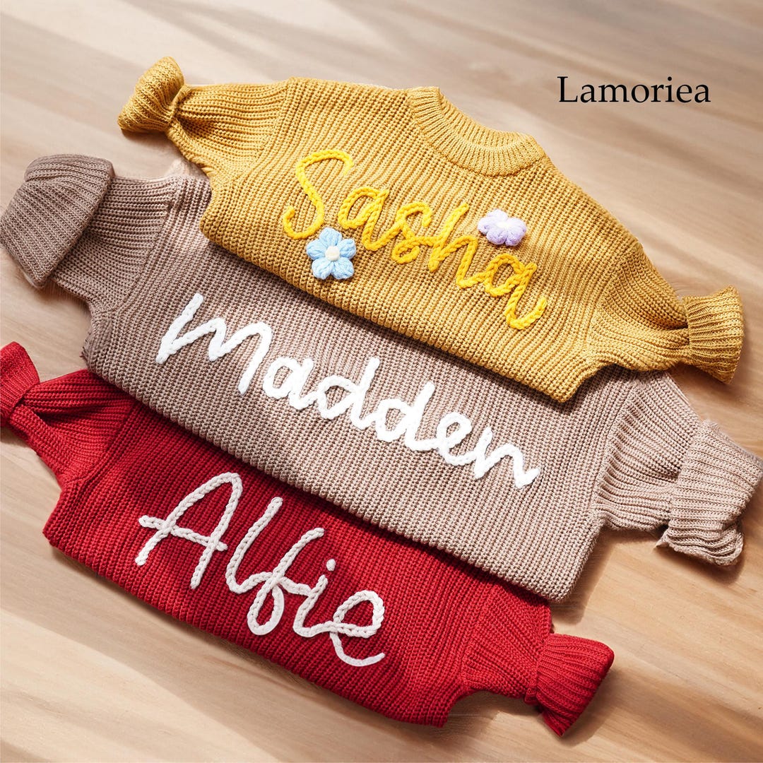 Hand Embroidery Sweaters, Custom Toddler Sweaters, Knit Sweater, Baby ...