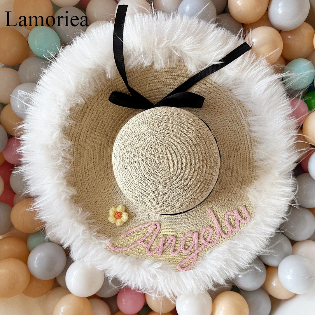 Personalized Beach Hat, Adjustable Floppy Sun Hat, Custom Embroidered ...