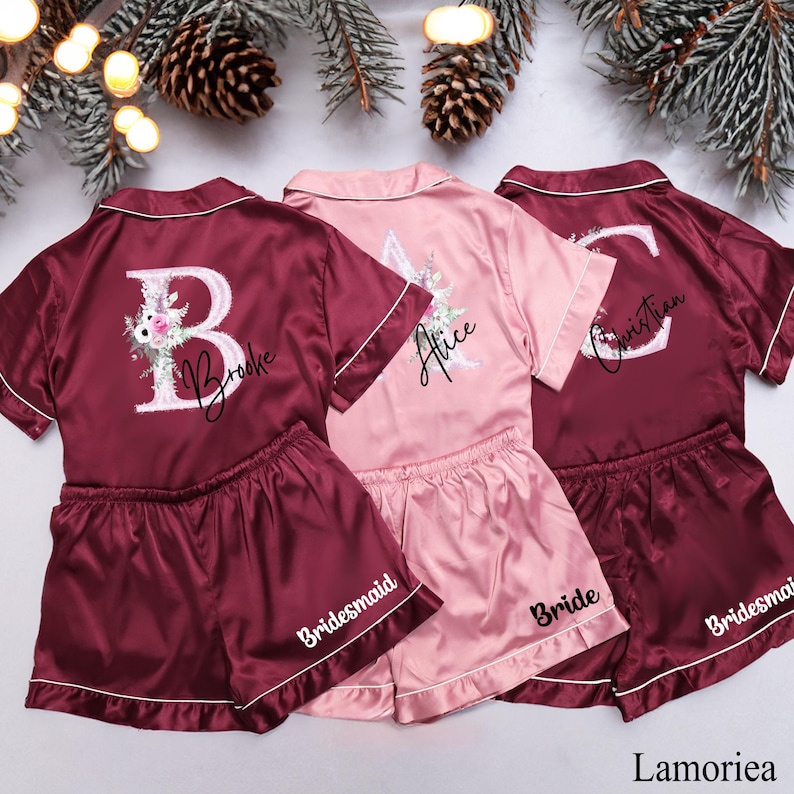 Customized Christmas Pajamas, Matching Pajamas, Bridesmaid Proposal Pjs ...