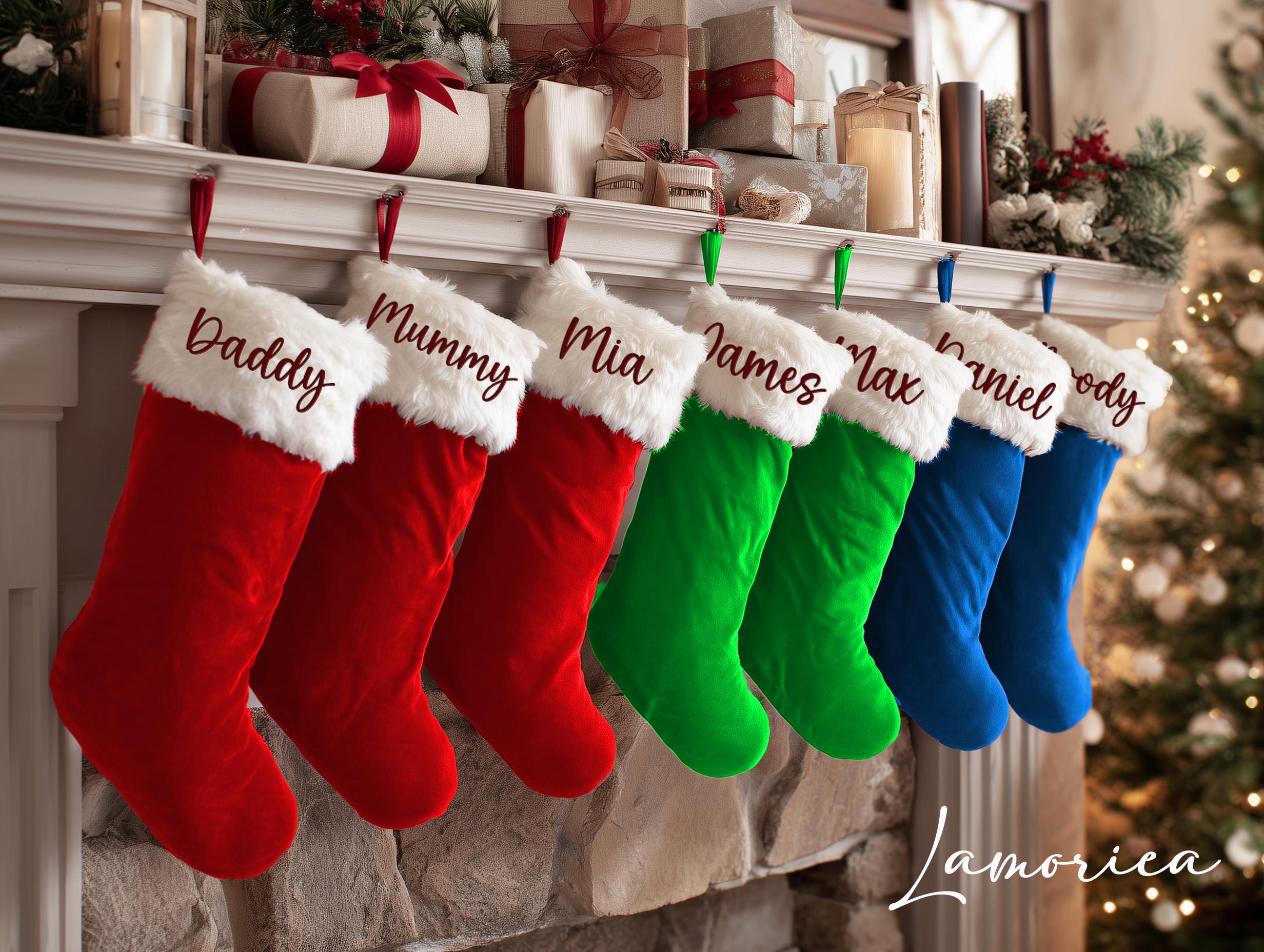 Personalized Christmas Stocking, Red Christmas Stocking, Matching ...