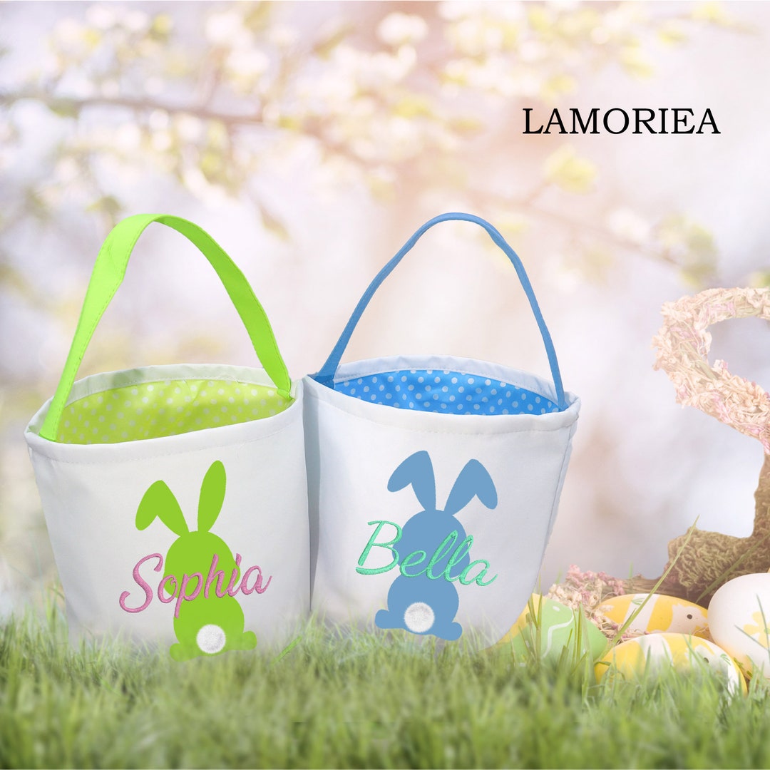 Personalized Easter Bunny Bags, Easter Gifts, Custom Embroidery Bunny ...