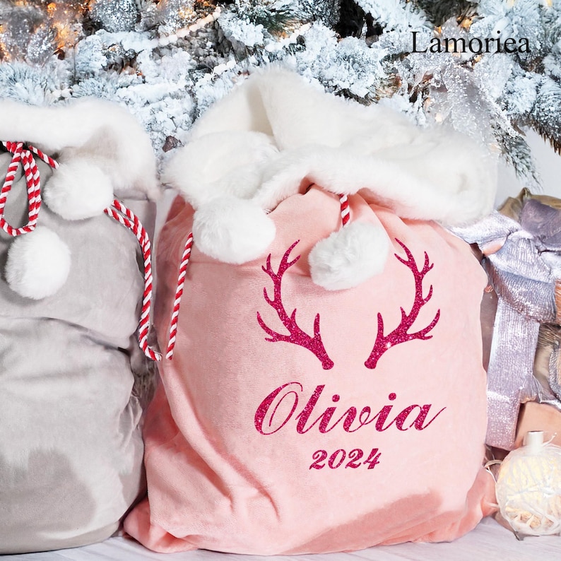 2025 Personalized Family Christmas Santa Sack, Large Santa Gift Bag ...