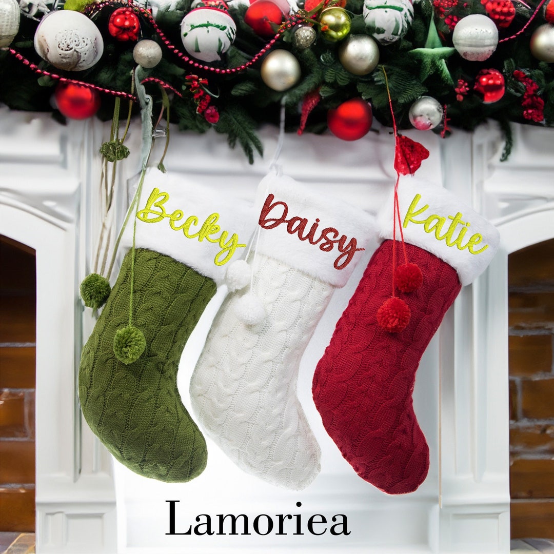 Christmas Embroidered Name Stocking,personalized Christmas Stockings ...
