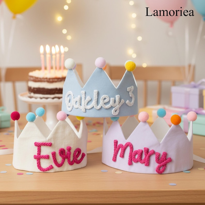 Personalized Birthday Crown, First Birthday Crown, Kid Party Hat, Boy ...