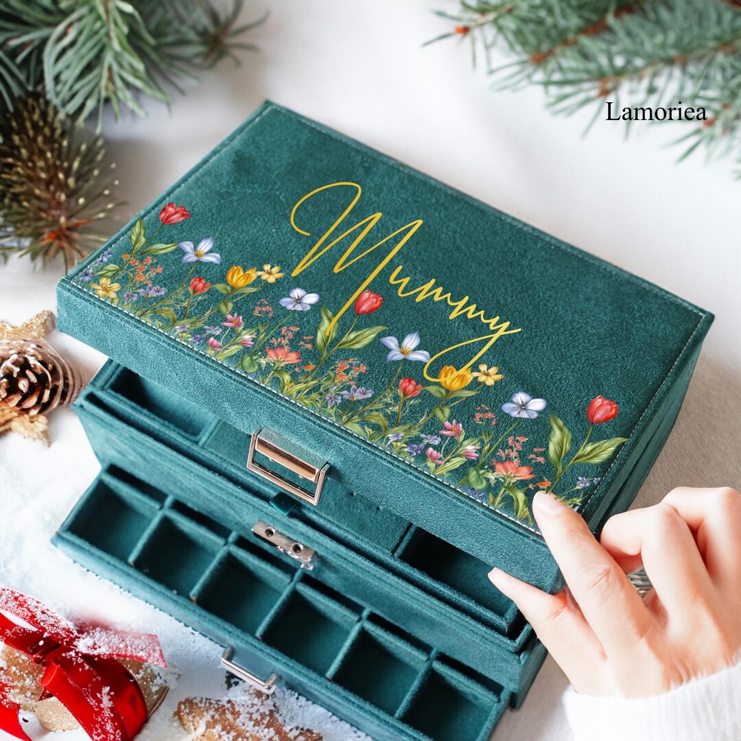 Personalised Box, Jewellery Storage Organizer for Women, Large ...