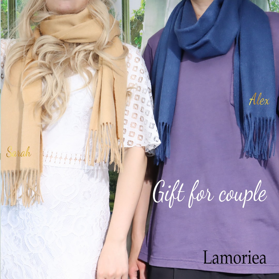 Gift for Couple, Custom Embroidered Scarf, Personalized Scarf ...