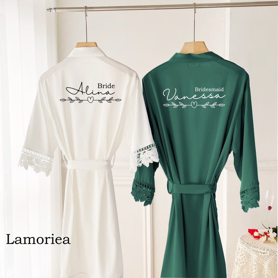 Personalized Bride Bridesmaid Robes, Wedding Dressing Gown, Bridal Robe ...