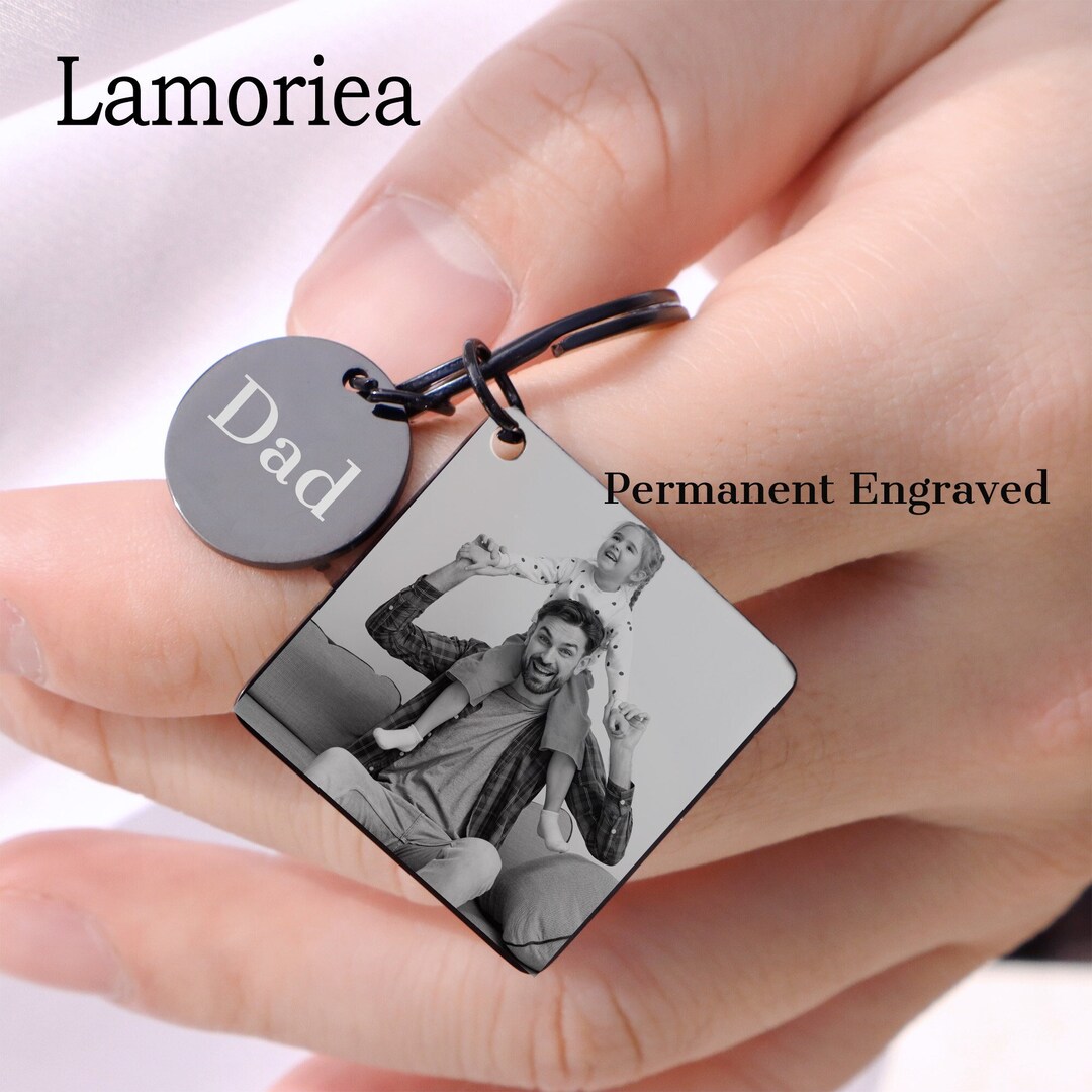 Father's Day Gift Photo Keychain for Him, Gift for Dad, Daddy Gift ...