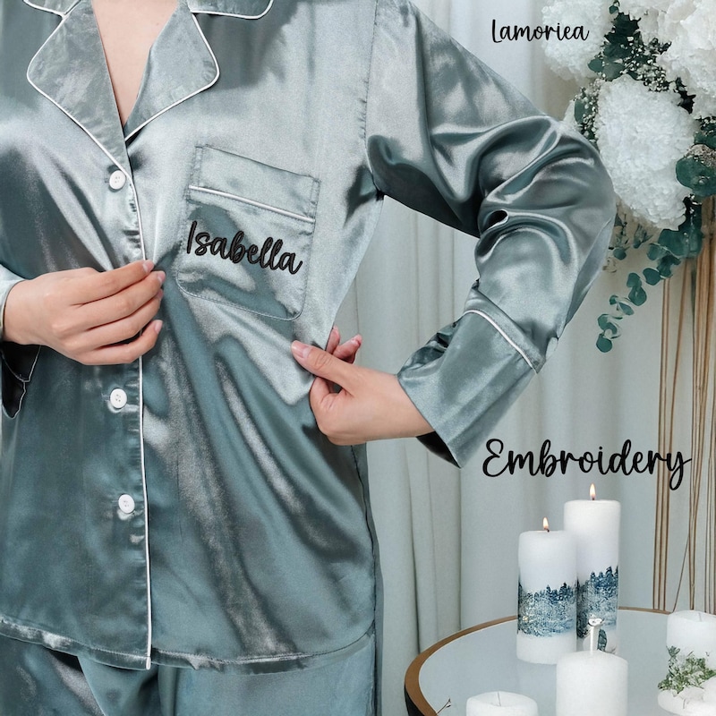 Embroidered Pajamas - Etsy