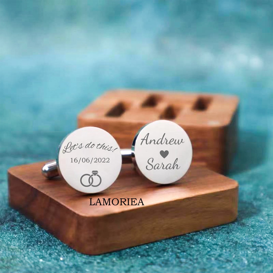Personalised Engraved Groom Groomsmen Bestman Cufflinks Wedding ...