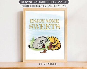 8x10 Classic Winnie the Pooh Party Poster | Etsy