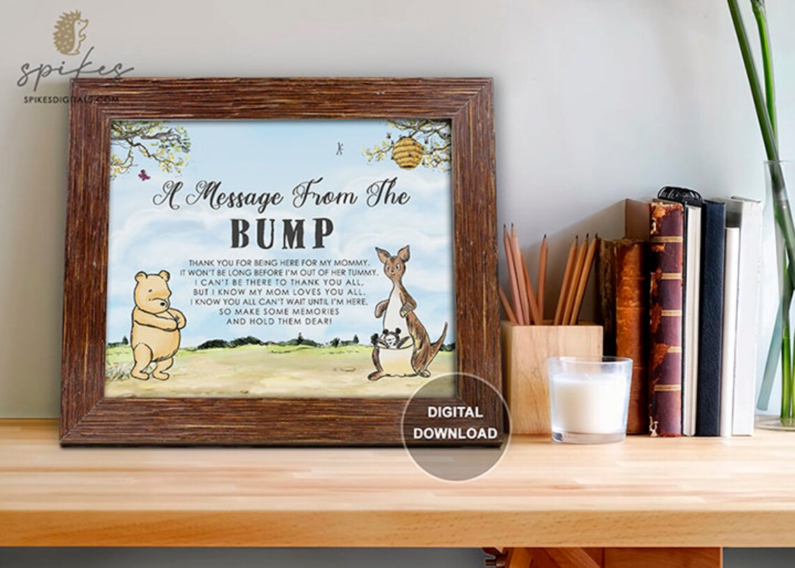 DIGITAL Download 10x8 Baby Shower Sign / Message From the Bump ...
