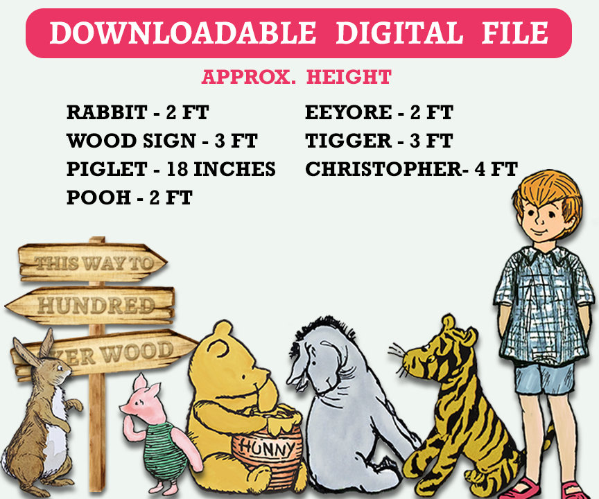 Classic Winnie the Pooh Characters Bundle Set / Printable - Etsy