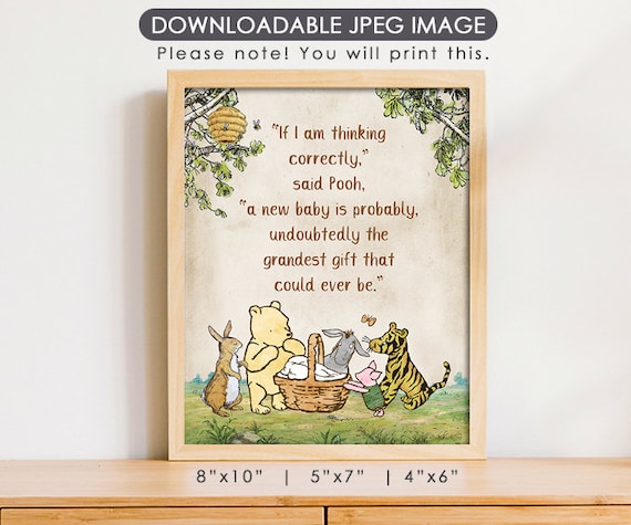 8"x10" | 5"x7" | 4"x6" | Classic Winnie The Pooh Poster/ If I am ...