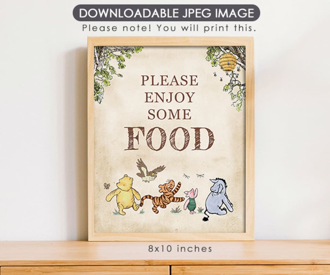 8"x10" Classic Winnie the Pooh Party Poster Decoration / for Birthday ...
